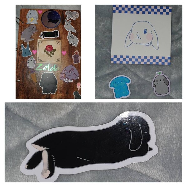 Lop Bunny Sploot Sticker, Waterproof Vinyl Sticker, Perfect for Water ...