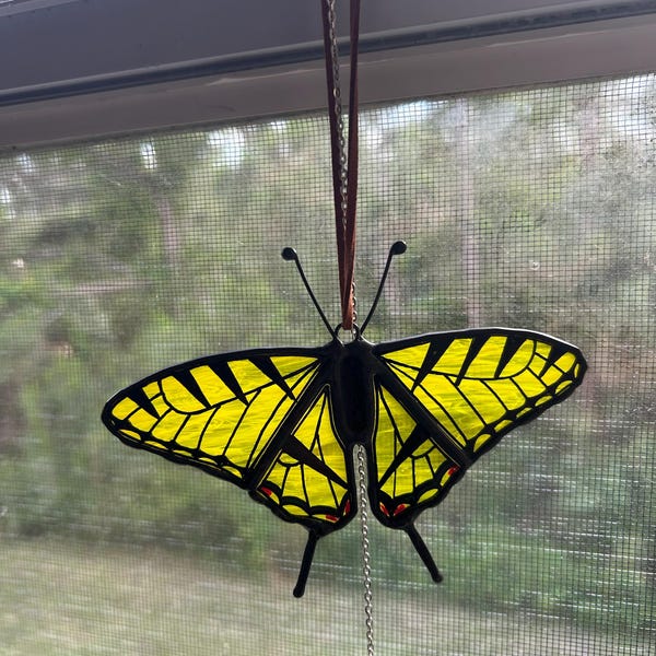 Falena Luna spagnola / Acchiappasole in vetro colorato / Falena Luna ...