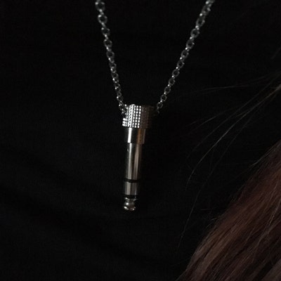 Audio Jack Necklace Silver Tone Real Headphone 1/4 Adapter Jewelry ...