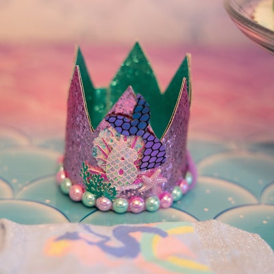 Mermaid Birthday Crown Mermaid Birthday Headband Under the Sea Birthday ...