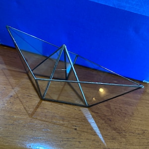 Pyramid . geometric prism long triangle necklace. minimalist | Etsy