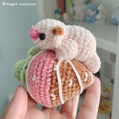 Velvet Mini Cow With Frog Hoodie Super Soft Crochet Cow - Etsy