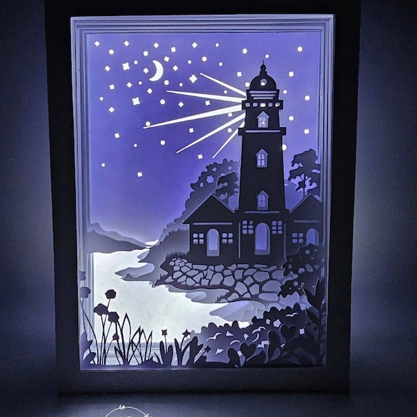 Lighthouse Shadow Box - Lighthouselightbox SVG for Cricut Projects ...