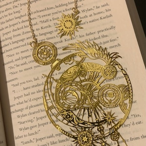 Ready to Ship Cosmic Planet Bookmark/peacock Brass - Etsy