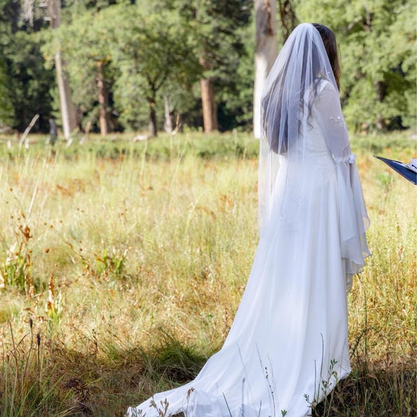Floral Veil With Beads Scalloped Edge Veil Unique Wedding Veil One Tier ...