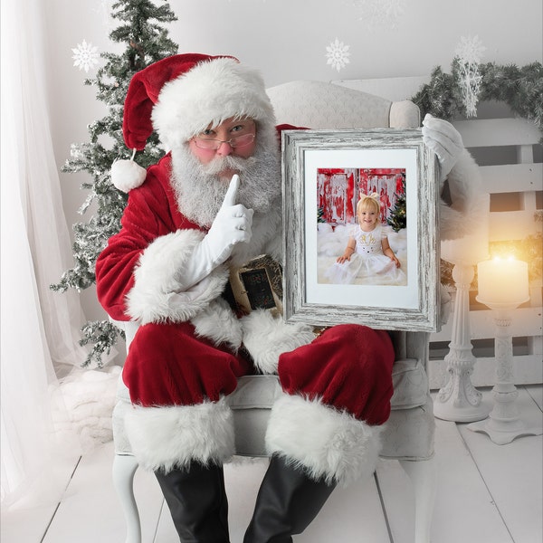 Santa Photo Template for Photoshop and Canva - Holding Portrait Frame ...