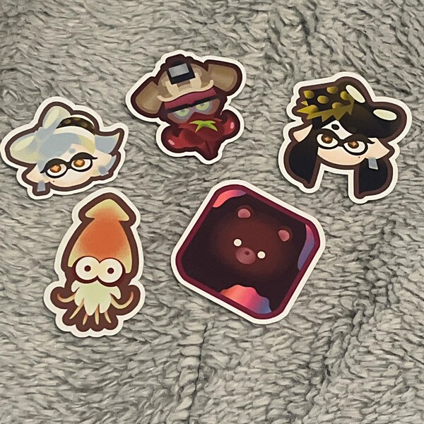 Splatoon Inspired Fan-art Badge Stickers + HOLOGRAPHIC -idols, Shops - Etsy