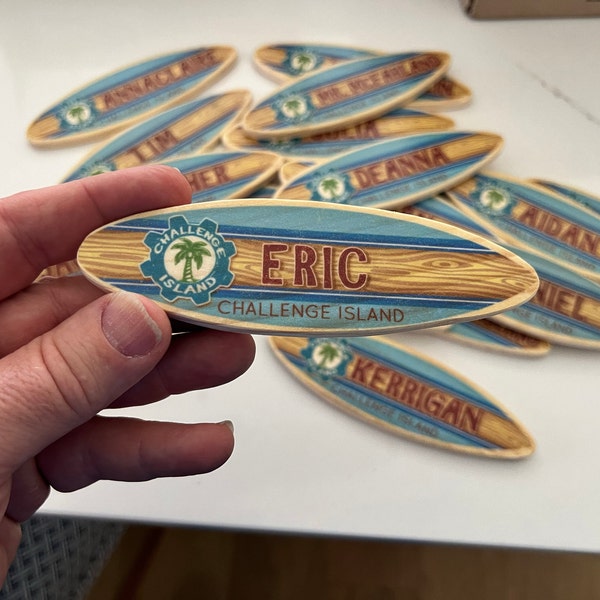 5 Inch Mini Personalized Wooden Surfboard Magnets - Add a Name, Surf ...