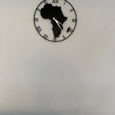 Black Africa Map Clock, Africa Metal Wall Clock, Livingroom Metal Wall ...