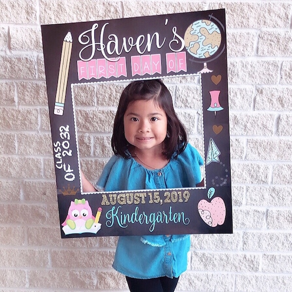 First Day of School Frame Sign - 1st Day of School Strike a Post Sign ...