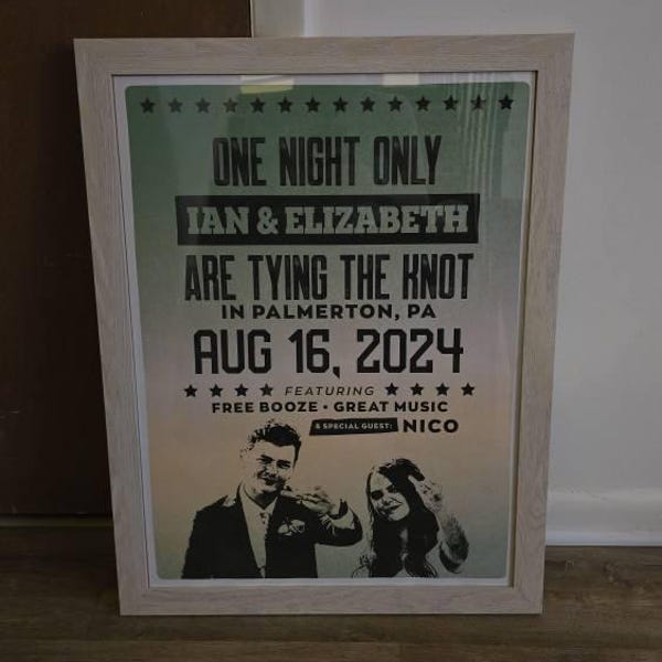 Customizable Vintage Rock Concert Style Poster V2 | Perfect Wedding or ...