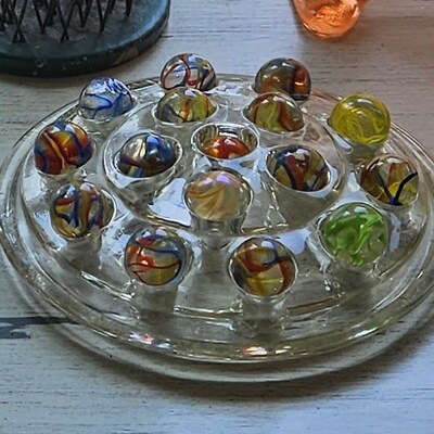 25 Mixed Color Pearly Game Marbles Solid Color Glass Target Marbles ...