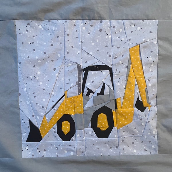 Backhoe Construction Tractor Paper Pieced Quilt Block Pattern - Etsy