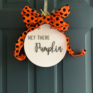 Fall Front Door Decor Hey There Pumpkin Sign - Etsy