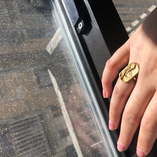 Angel Intaglio Roman Coin Sterling Silver Ring | 24k Gold Over Coin ...