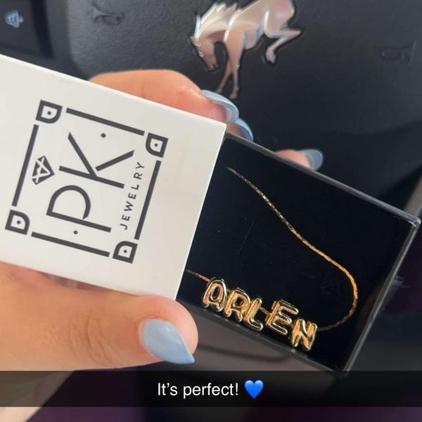 Personalized Tiny Balloon Initial Name Necklace, Mini Name Necklace, Minimalist Necklace ...