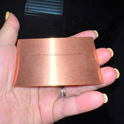 Personalised Solid Copper Wallet Photo Card, Wallet Insert, Wallet Card ...