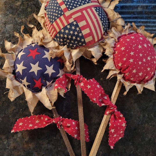 Primitive Americana Flower,americana Flowers,americana Decor,primitive ...