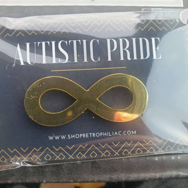Autistic Pride 1.5 Inch Infinity Gold Enamel Pin Brooch Autism ...