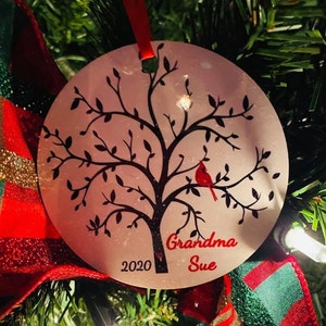 Cardinal Memorial Christmas Ornament Cardinal Tree of Life in Loving ...