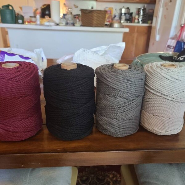 GANXXET MACRAME Cotton Cord - 3 Mm 3 Strands ; Recycled Cotton Rope ...