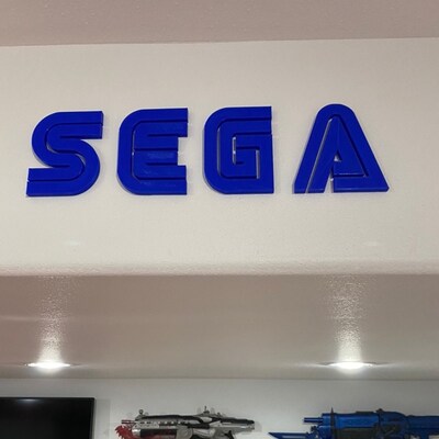 HUGE 15 Inch SEGA Video Game Logo Sign man Cave, Game Room, Wall Art ...