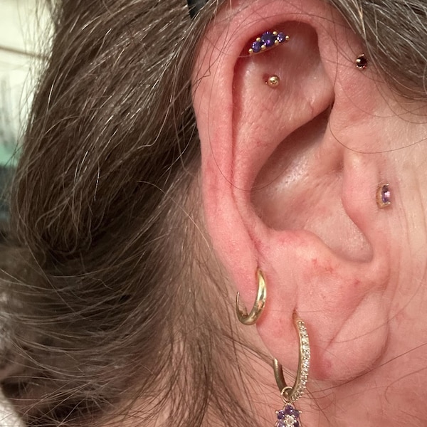 Cz Crescent Half Moon Star Jewelry Tragus Conch Cartilage Snug Rook ...