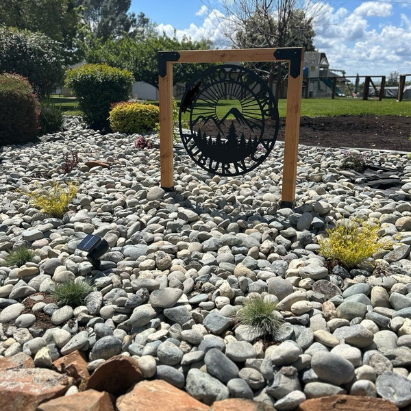 Personalized Metal Mountain Range Sign, Custom Outdoor Scene Sign, Name ...