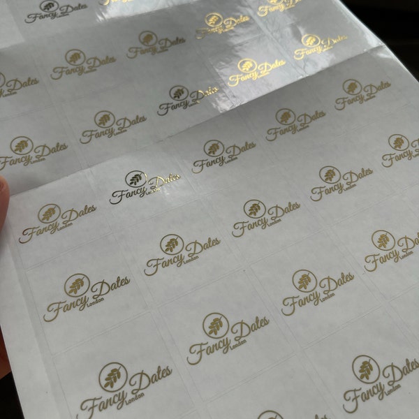 Square Custom Transparent Stickers for Business Logo Personalised Gold ...