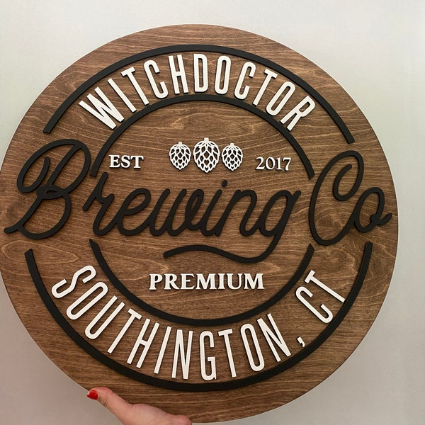 Personalized Brewing Company Sign, Custom Bar Sign, Home Bar Brewery ...