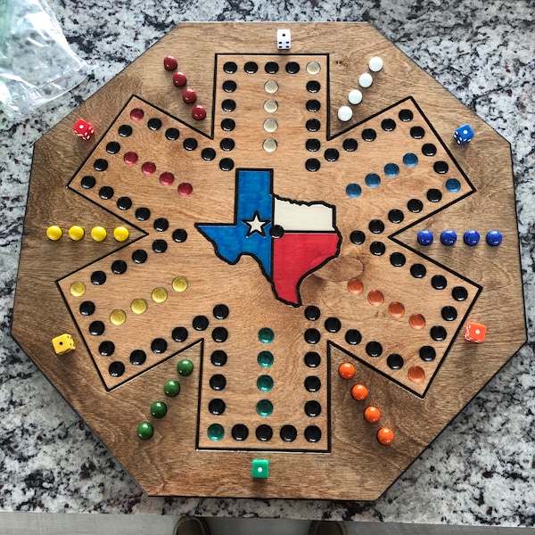 Personalized Texas Wahoo Board Game — Lone Star Edition With Dice ...