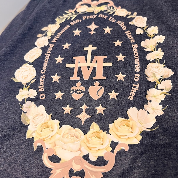 Marian Catholic T-shirt, Virgin Mary T Shirt, Catholic Gifts for Women ...