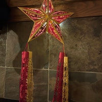 Lighted Filipino Christmas Parol Solid 2ftx1ft Gold/red, Intricate ...