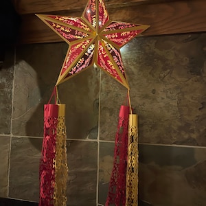 Mini Lighted Filipino Christmas Parol 6 in X 12 in intricately Cut ...
