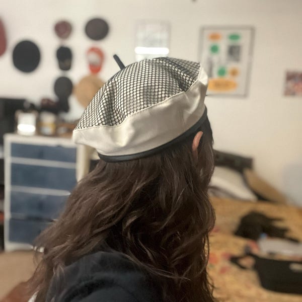 Pierced Summer Beret VENT ROUGE. Handmade. Rebel Beret. Summer Gift ...