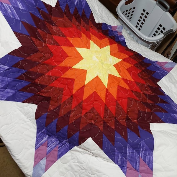 Native American Inspired Yellow & Brown Lakota Inspired Star Quilt ...