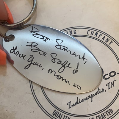 Handwritten Key Chain, Your Handwriting Keychain or Font, Personalized ...