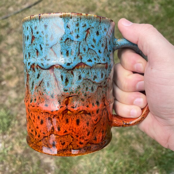 Pottery Mug, Pottery Mug Set 5, Set of Rustic Pottery Mugs, Slate Blue ...