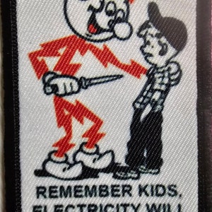 Remember Kids Electricity Will Kill You 2x3 Morale Patch With Hook and ...