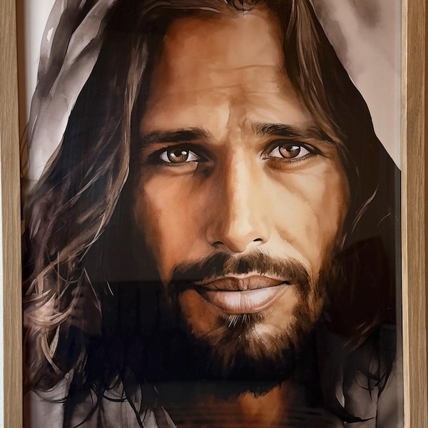 Jesus Portrait, Smile, Laugh, Watercolor Painting, Digital Printable ...