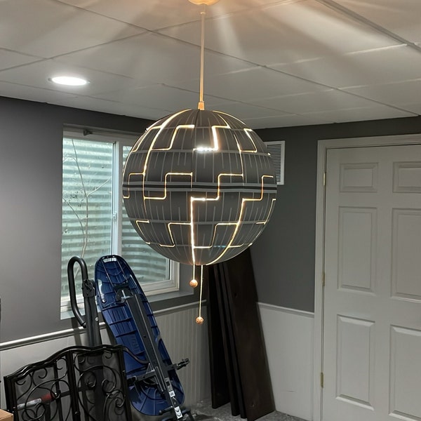 Ikea PS 2014 Star Wars Death Star Exploding Pendant Ceiling Light Lamp ...