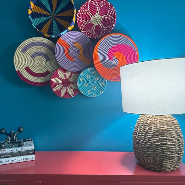New Assorted Sabai Handwoven Grass Baskets, Wall Art, African Baskets ...
