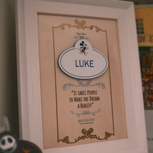 Cast Member Name Tag Display Frame and Print Casting Agency Door ...