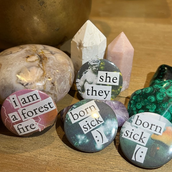 Handmade Collage Pin: 3-PACK CUSTOM ORDER - Etsy