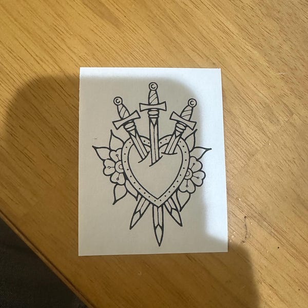 Pre-made Ready to Use Flash Cross Tattoo Stencils Set of 4 - Etsy