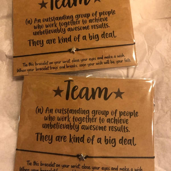 Team Wish Bracelet Team Gift Team Definition Office Co Workers Bracelet ...