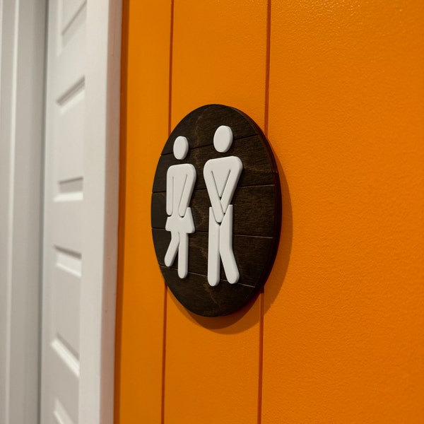 Funny Shiplap 3D Restroom Sign Bathroom Wall Decor Modern Farmhouse ...