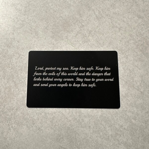 Engraved Picture Wallet Insert, Front & Back Engraving, Laser Engraved Personalized Wallet Card ...