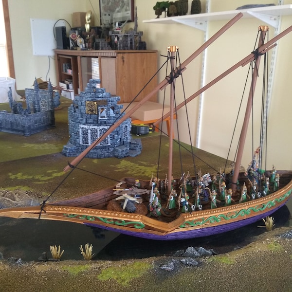 Sea Reaver Ship - Dwarves, Elves and Demons - 15mm 28mm 32mm Wargaming ...