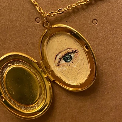 Custom Hand-painted Lovers Eye Locket Pendant Necklace - Etsy